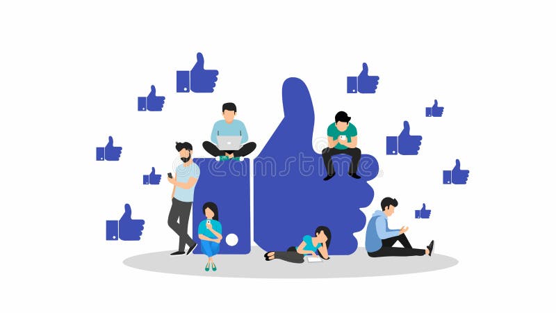Modern Technology Concept and Social Media Users on White Background ...