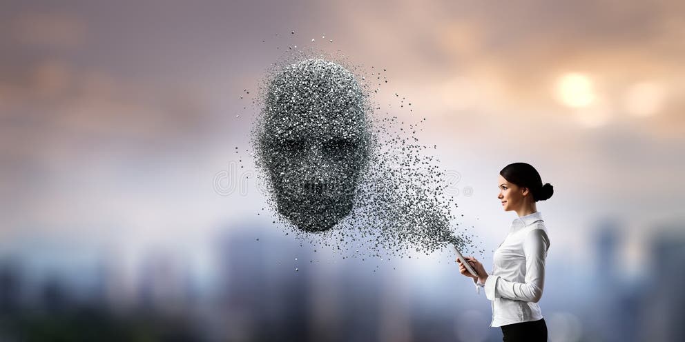 Artificial Intelligence and Future Technologies. Mixed Media Stock ...