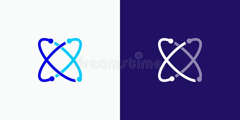 Modern Technology Connection Science Emblem Vector Logo Design Stock ...