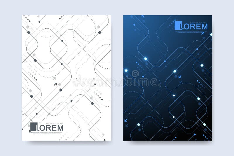 Modern Technology Cover Template Design for a Report and Brochure ...