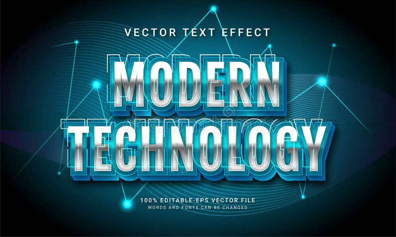 Modern Technology 3d Text Style Effect Themed Light Syber Stock Vector ...