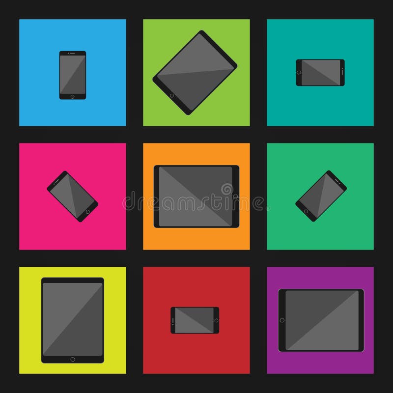 Modern Technology Device Flat Design Vector Drawing Minimalist Style ...