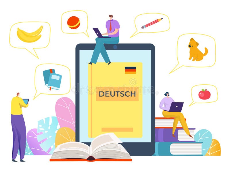 Modern Technology Education Process, Tiny Character Student Learning ...