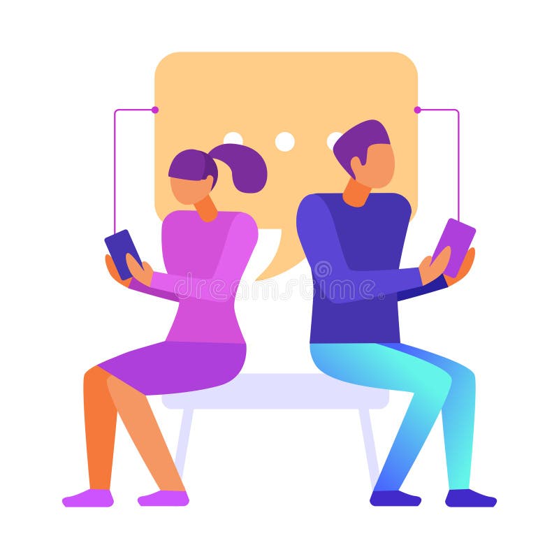 Communication Flat Icon Set Stock Vector - Illustration of social ...