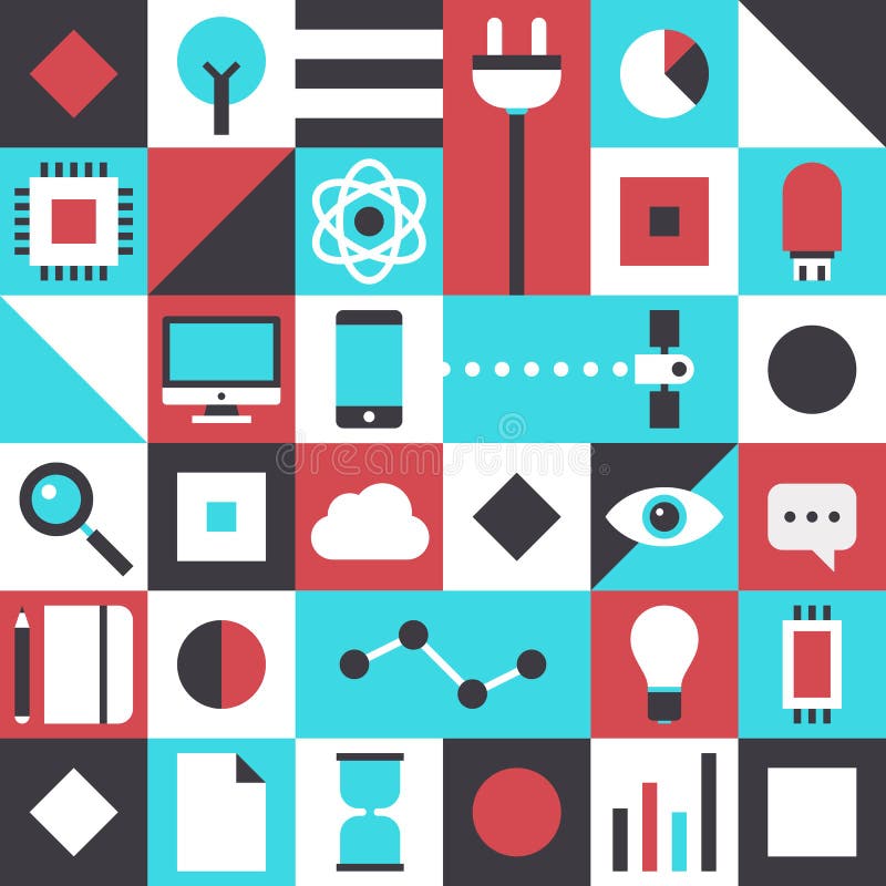 Modern Technology Flat Pattern Stock Vector - Illustration of design ...