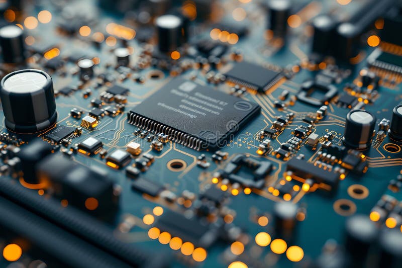Modern Technology at a Glance. Circuit Board Close-up. Electronics ...