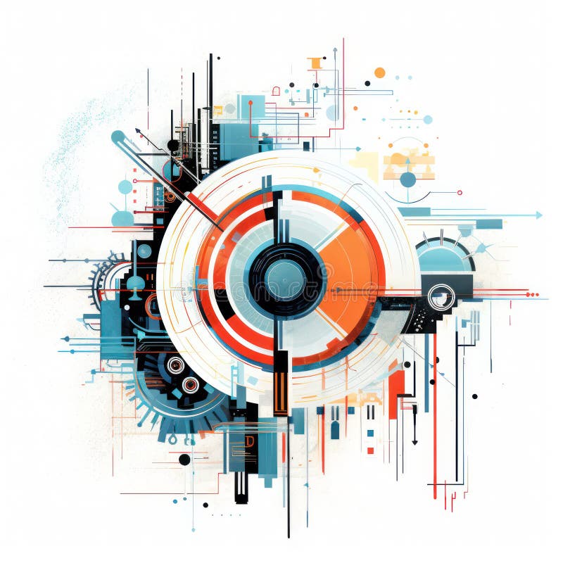 Modern Technology Graphic Element on Clean White Background ...