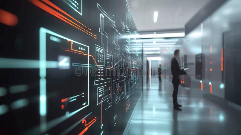 Modern Technology Hub Showcasing Futuristic Interface Designs in a ...