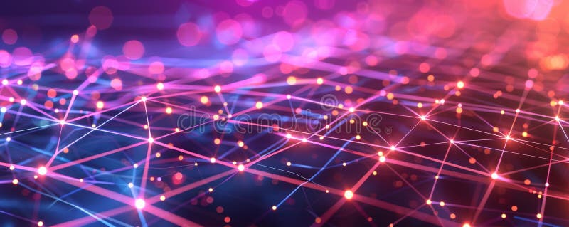 Modern Technology Illustration Showcasing a Square Grid Pattern, Lines ...