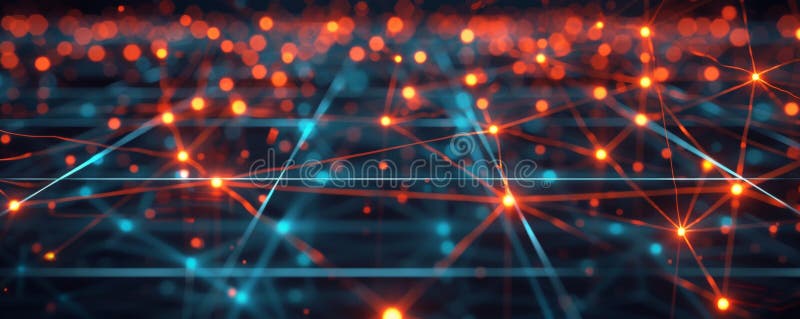 Modern Technology Illustration Showcasing a Square Grid Pattern, Lines ...