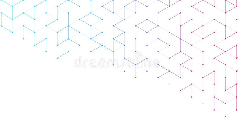 Modern Technology Illustration with Square Grid. Technology Banner ...