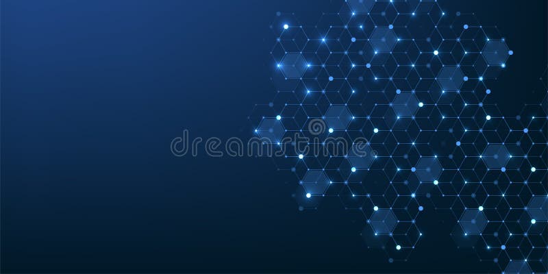 Modern Technology Illustration with Square Grid. Technology Banner ...