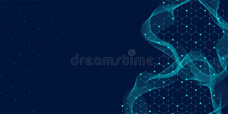 Modern Technology Illustration with Square Grid. Technology Banner ...