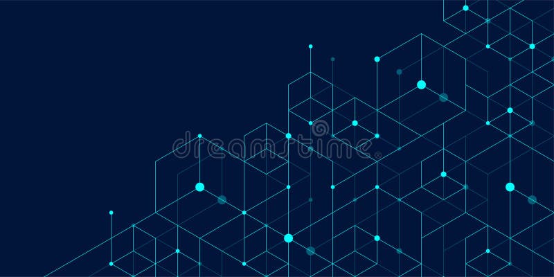 Modern Technology Illustration with Square Grid. Technology Banner ...