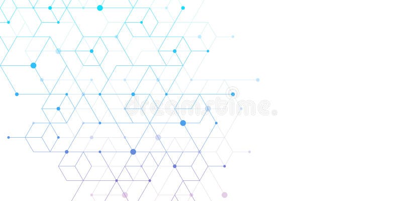 Modern Technology Illustration with Square Grid. Technology Banner ...