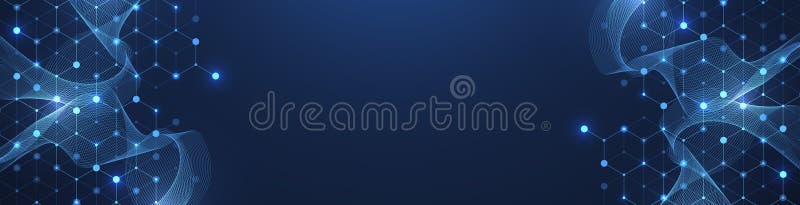 Modern Technology Illustration with Square Grid. Technology Banner ...