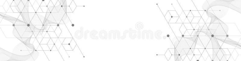 Modern Technology Illustration with Square Grid. Technology Banner ...