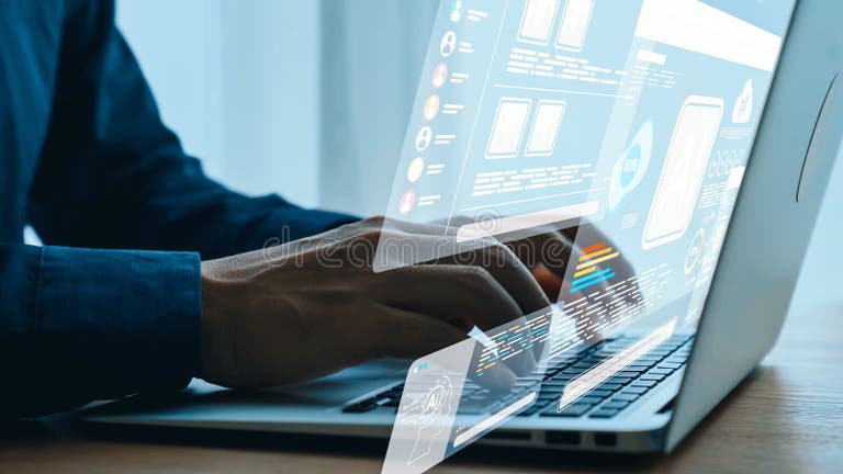 Modern Technology and Innovation in Digital Interface with Hands Typing ...