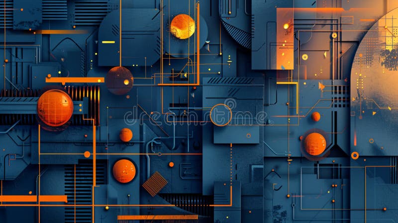 Modern Technology-Inspired Blue Graphic Design Stock Illustration ...