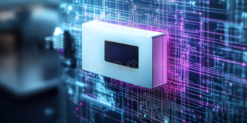 Modern Technology Interface on Electronic Wall with Vibrant ...