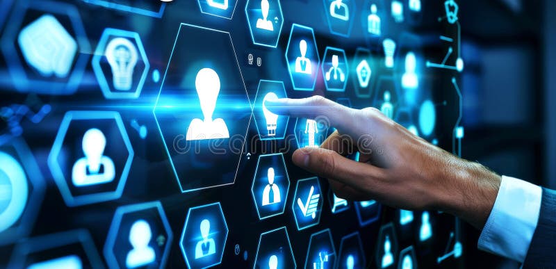 Modern Technology Interface Showing Connectivity with Digital Icons ...