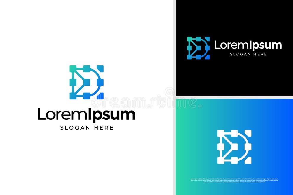 Modern Technology Logo Design Concept. Digital Tech Logo Vector Stock ...