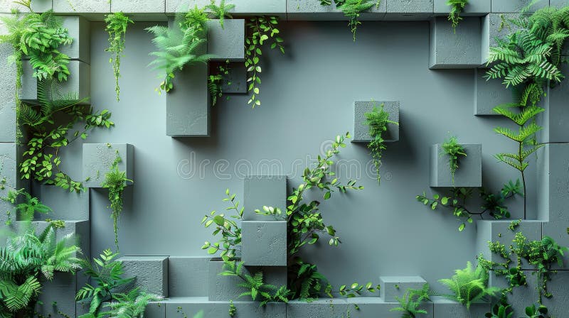 Modern Technology and Nature Integration Concept with Green Plants ...