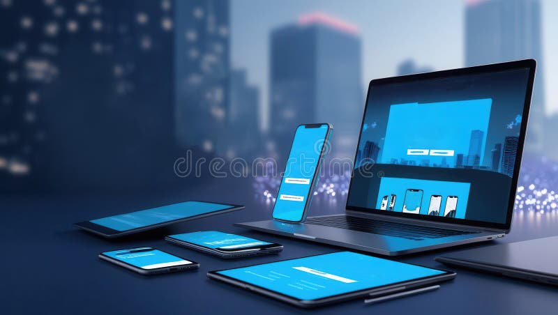 Modern Technology Presentation of Laptops, Tablets, Smartphones Stock ...