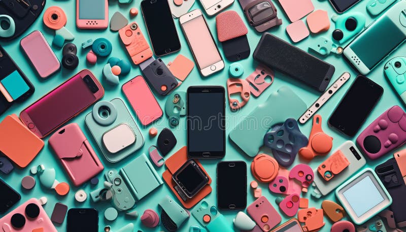 Modern Technology Shapes Communication with Multi Colored Computer ...