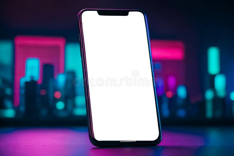 Modern Technology Showcase. Blank Screen Mobile Phone for Graphic ...