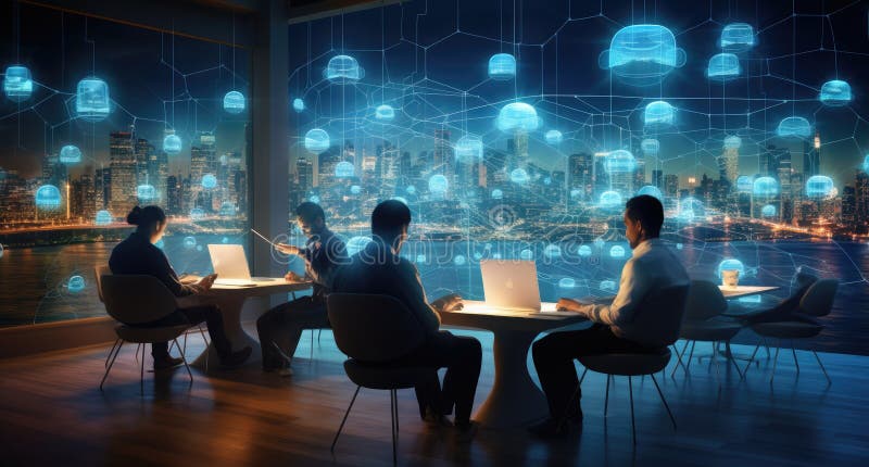 Modern Technology and Social Network in the Office Stock Photo - Image ...