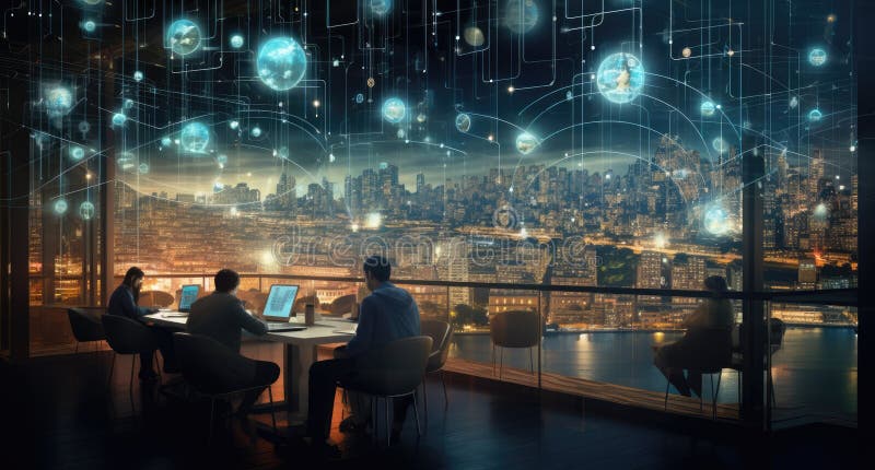 Modern Technology and Social Network in the Office Stock Image - Image ...