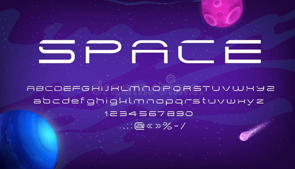 Modern Technology Space Font Type, Universe Type Stock Vector ...