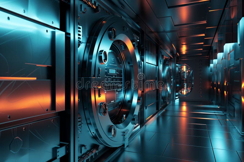 Modern Technology Systems in a Secure Server Room. Digital Networking ...