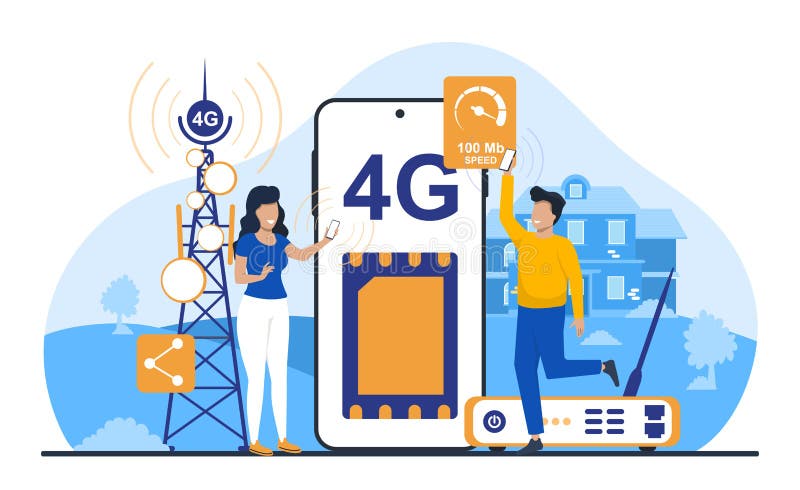 Modern Technology in Transferring Cellular Data. Stock Vector ...