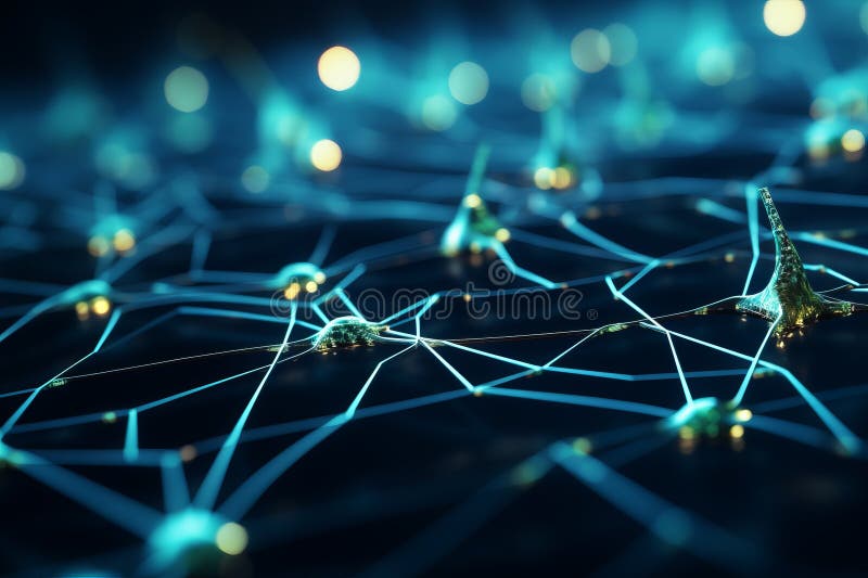 Triangular Neuron Design Background, AI Generated. Stock Illustration ...