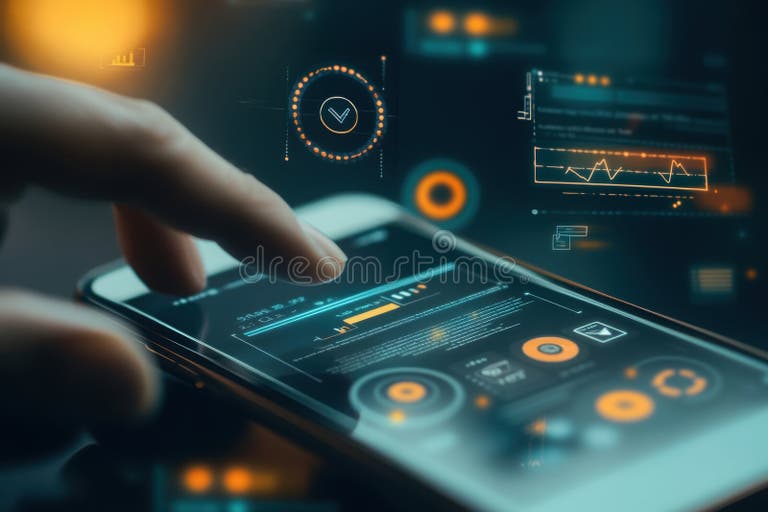 Modern Technology and User Interface Displayed on a Smartphone with ...