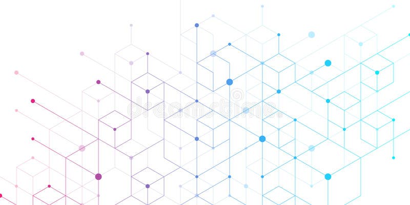 Modern Technology Vector Illustration with Square Grid. Technology ...