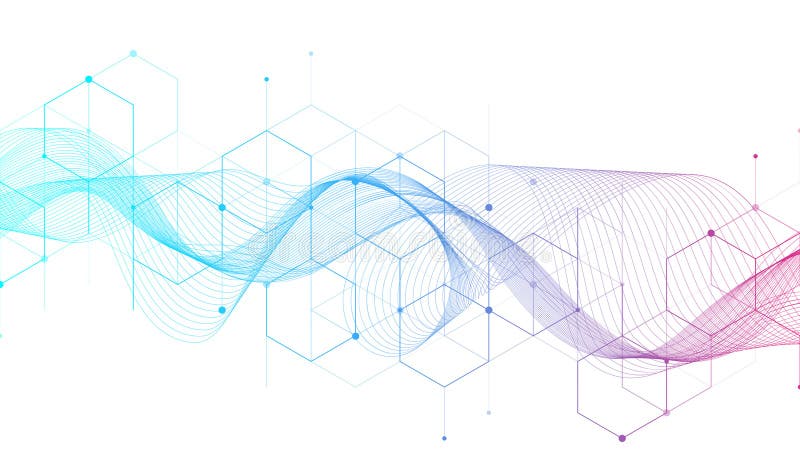 Modern Technology Vector Illustration with Square Grid. Technology ...