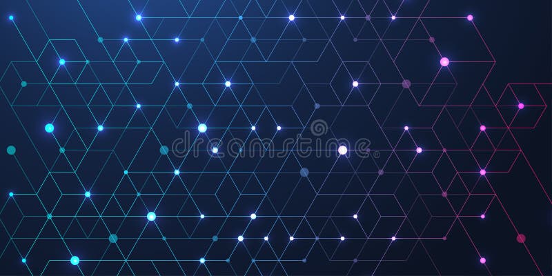 Modern Technology Vector Illustration with Square Grid. Technology ...