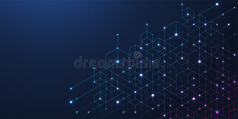Modern Technology Vector Illustration with Square Grid. Technology ...