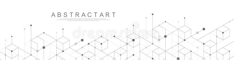 Modern Technology Vector Illustration with Square Grid. Technology ...