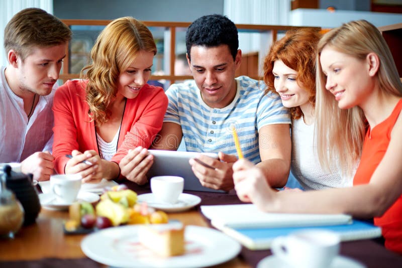 Modern teens stock image. Image of group, pretty, mobile - 68372749