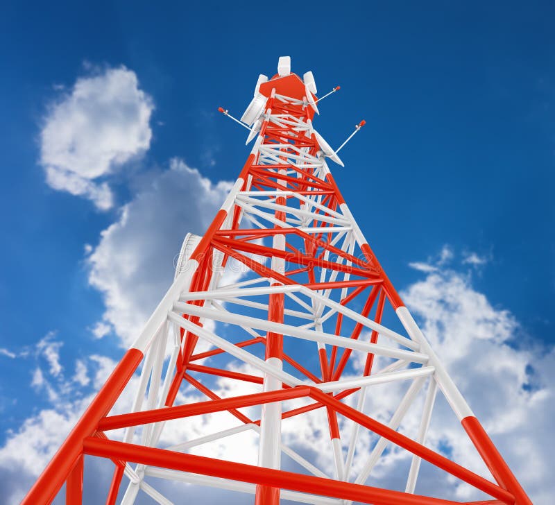 The Telecommunication Tower Stock Illustration - Illustration of ...