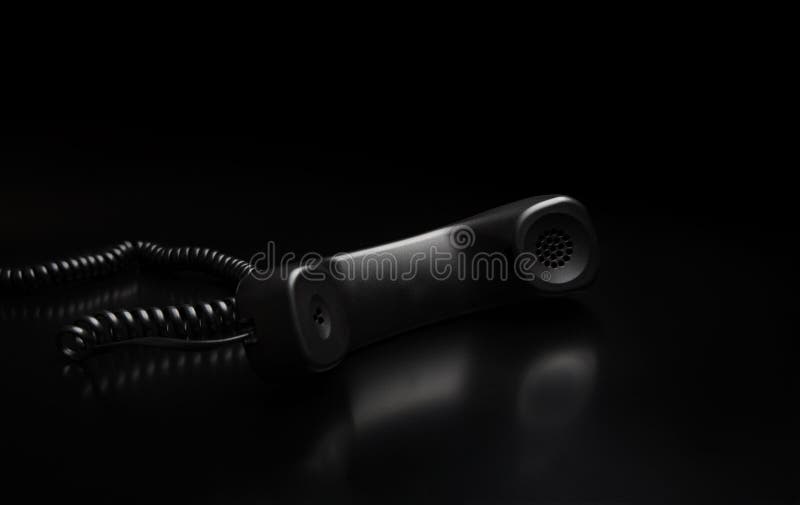 Modern Telephone Receiver on Dark Back. Concept Technical Support by ...
