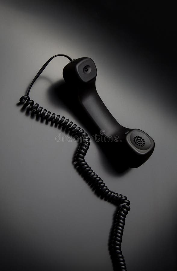 Modern Telephone Receiver on Dark Back. Concept Technical Support by ...