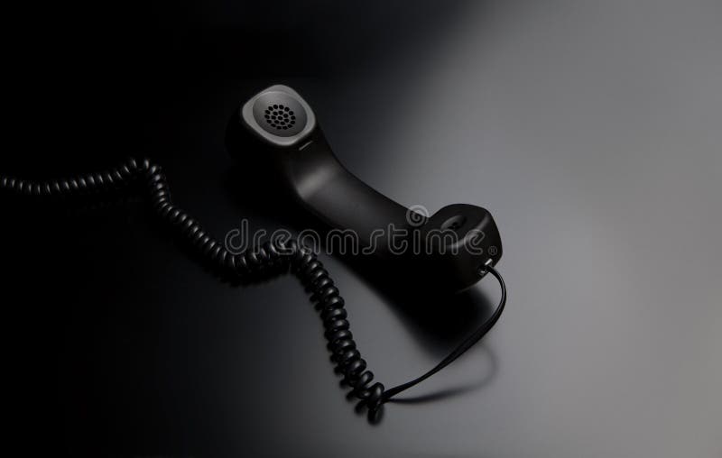 Modern Telephone Receiver on Dark Back. Concept Technical Support by ...