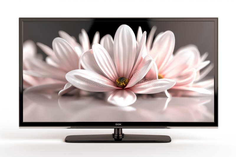 A Modern Television Showcases Elegantly Designed Abstract Wave Patterns ...