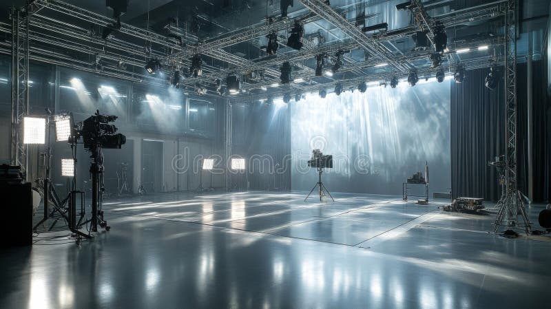 Modern Television Studio Production Setup Ready for Filming Stock ...