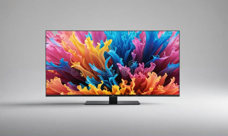 A Modern Television with a Vibrant Abstract Image Displayed on the ...
